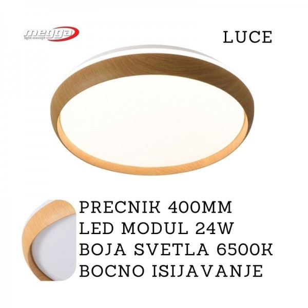 LED plafonjera fi40cm 24W 6500K LUCE-S braon